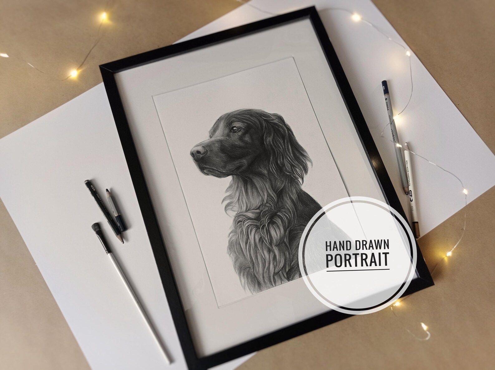 Custom Pet Portrait From Photo: Hand-drawn Graphite Pencil Animal ...
