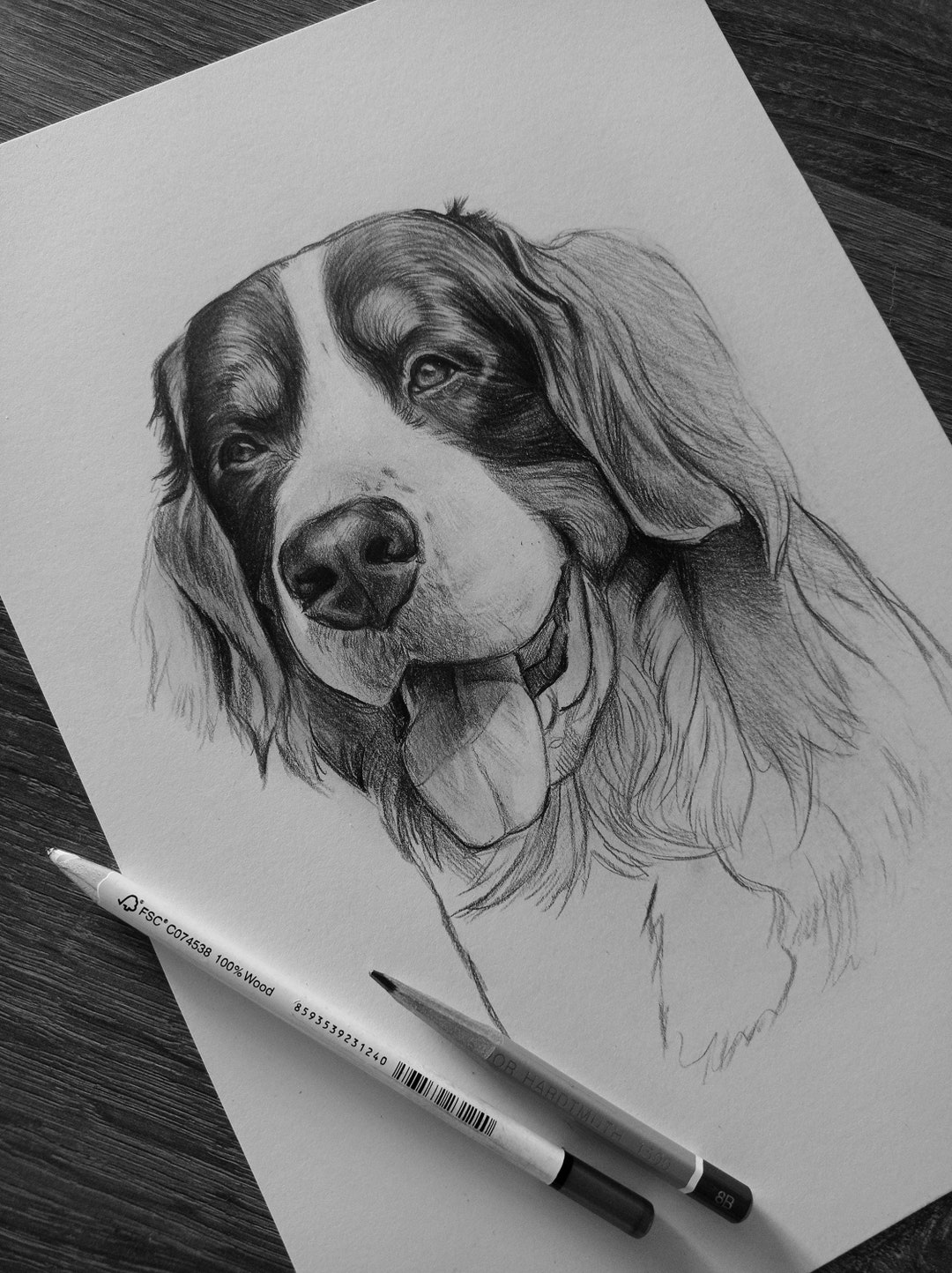 Custom Dog Portrait: Hand-drawn Graphite Pencil Pet Memorial - Etsy