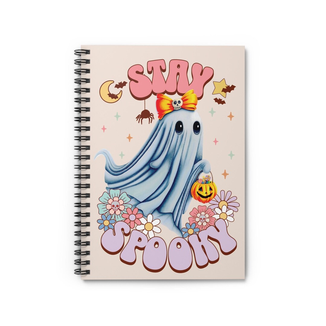 Stay Spooky Halloween Ghost Notebook Cute Coquette Ghost Journal Retro ...
