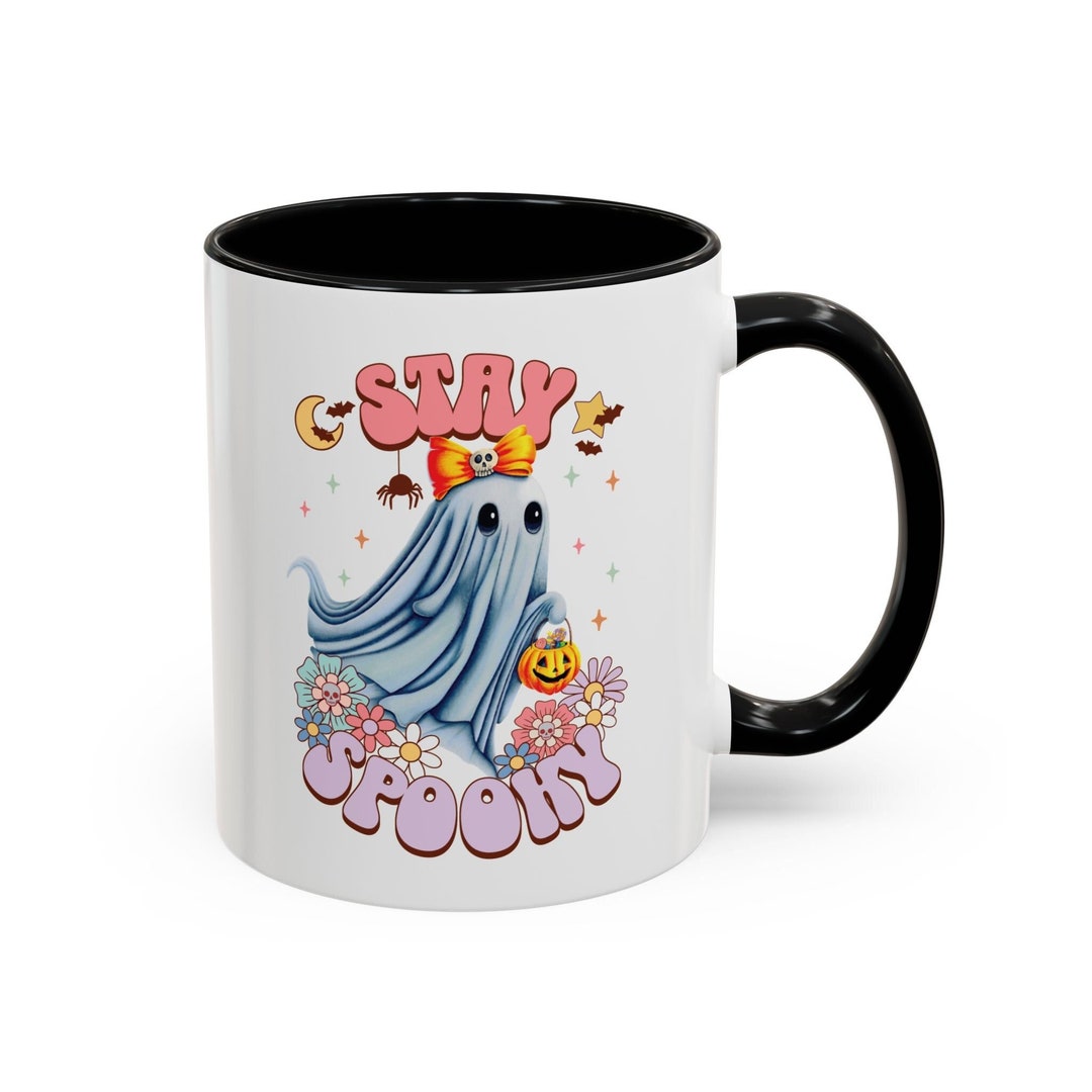 Stay Spooky Halloween Ghost Mug Cute Coquette Ghost Coffee Mug Retro ...