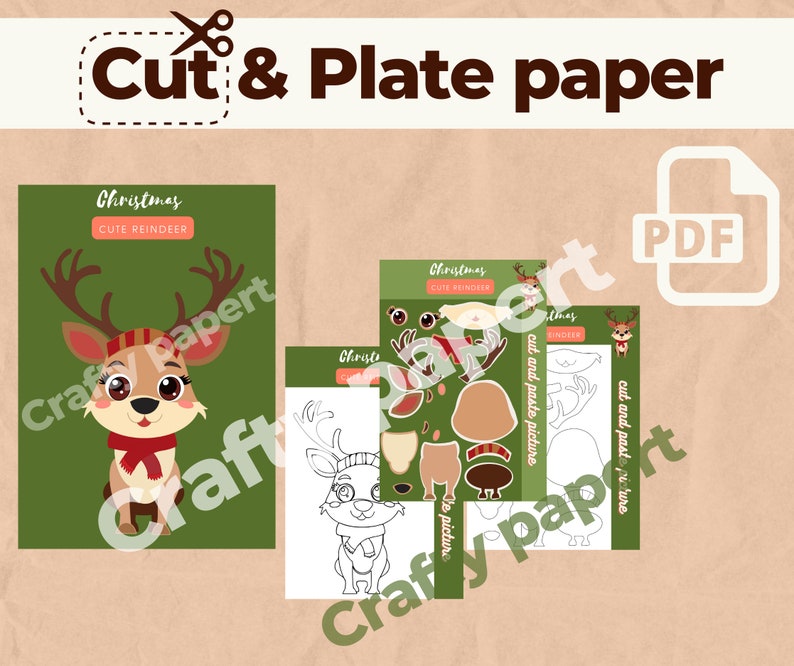 Printable Cut & Paste PDF Files Christmas-themed : Santa Claus ...