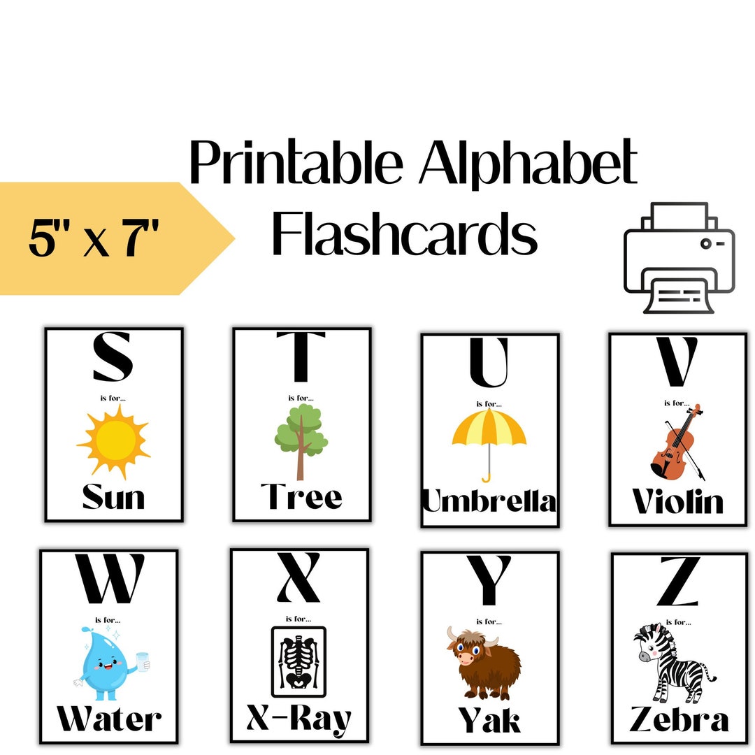 Printable Alphabet Flashcards for Toddlers, Montessori Flashcards ...