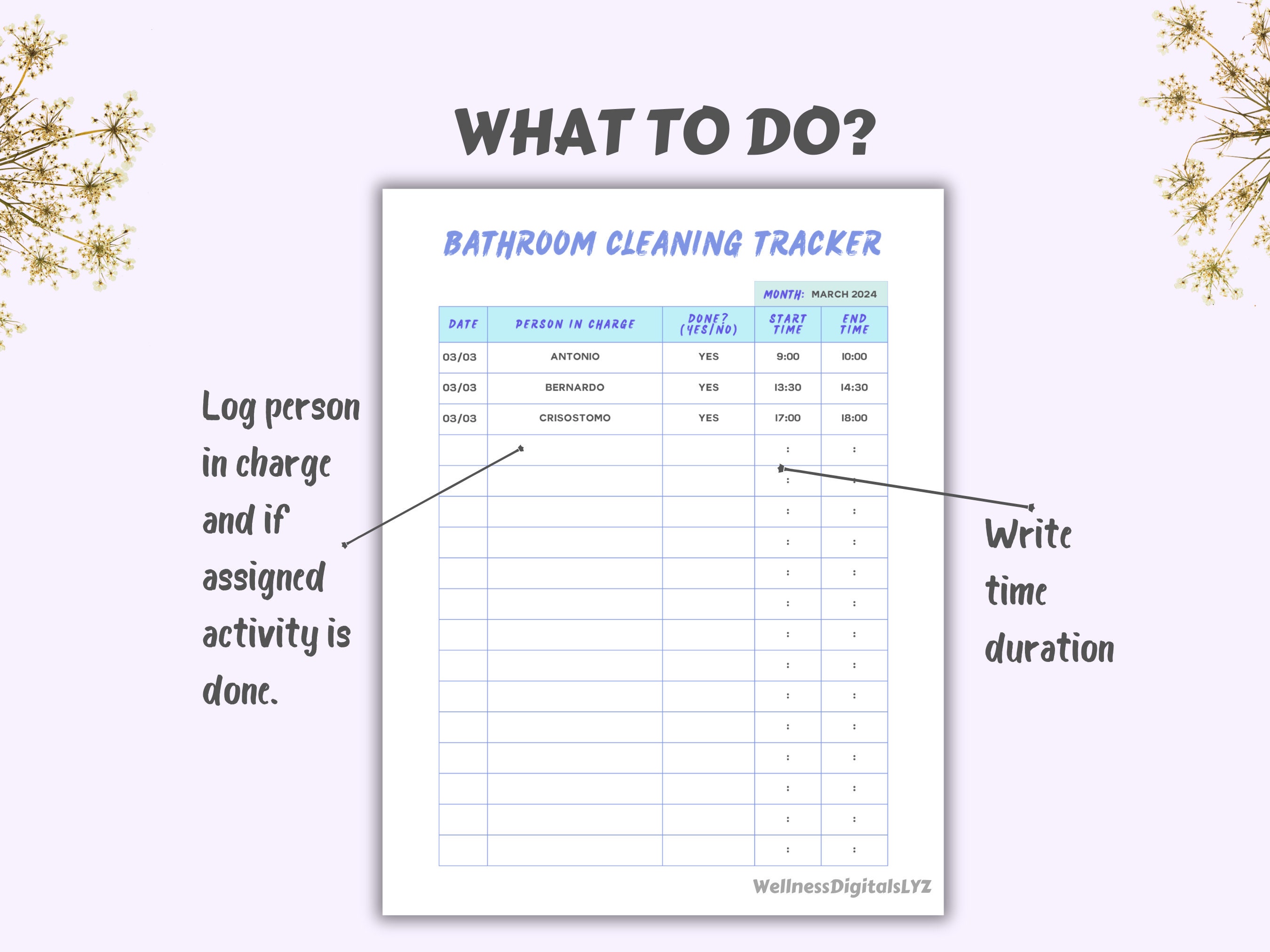 Bathroom Cleaning Tracker, Printable Cleaning Tracker, Cleaning Planner ...