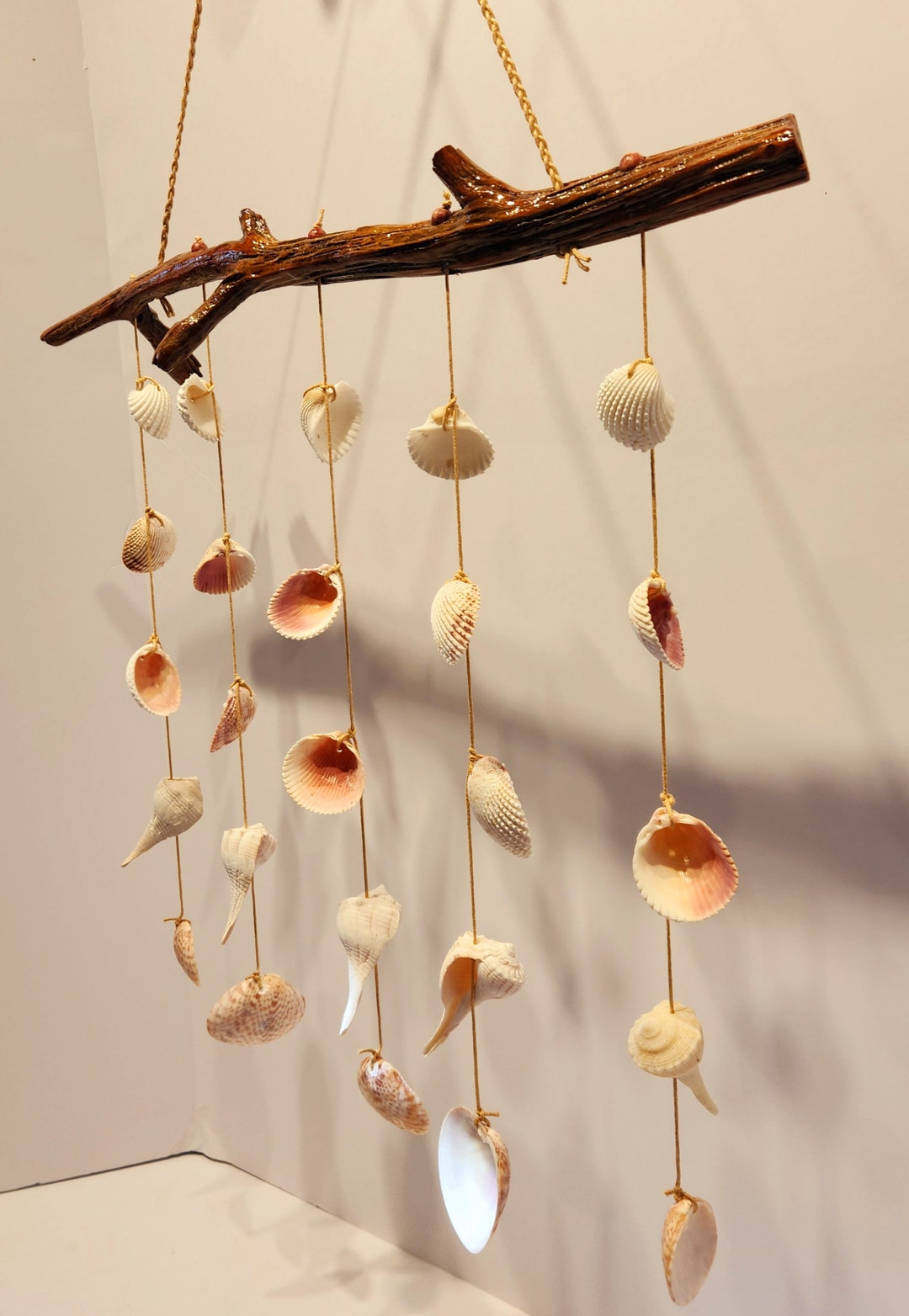 Handcrafted Well Made Sea Shell Wind Chime With a Stunning Lacquered ...