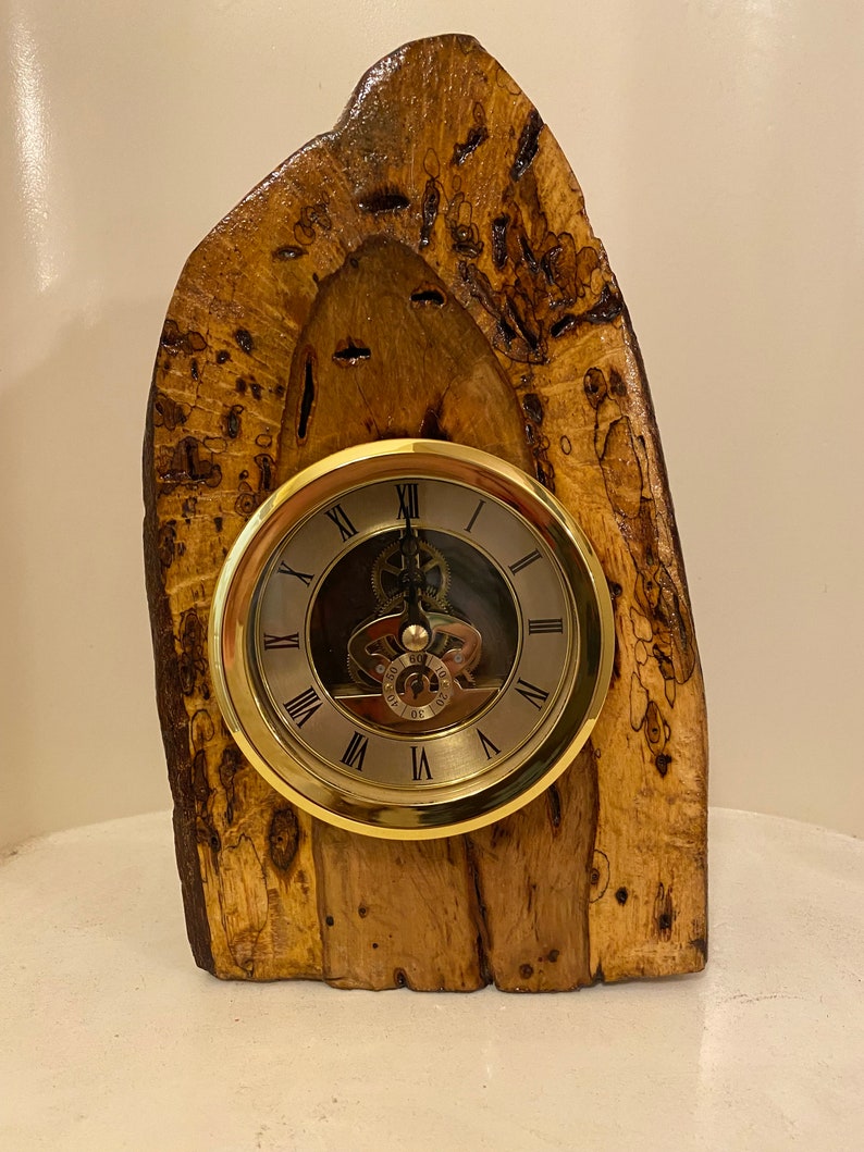 Stunning Clock Embedded in a Carefully Sanded and Carved White Oak ...