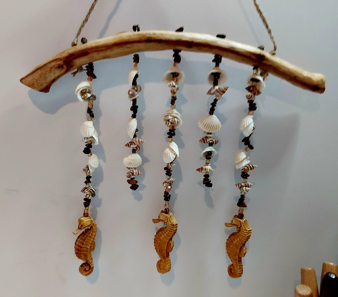 Handmade Driftwood Sea Shell Wind Chime, Coastal Decor - Etsy