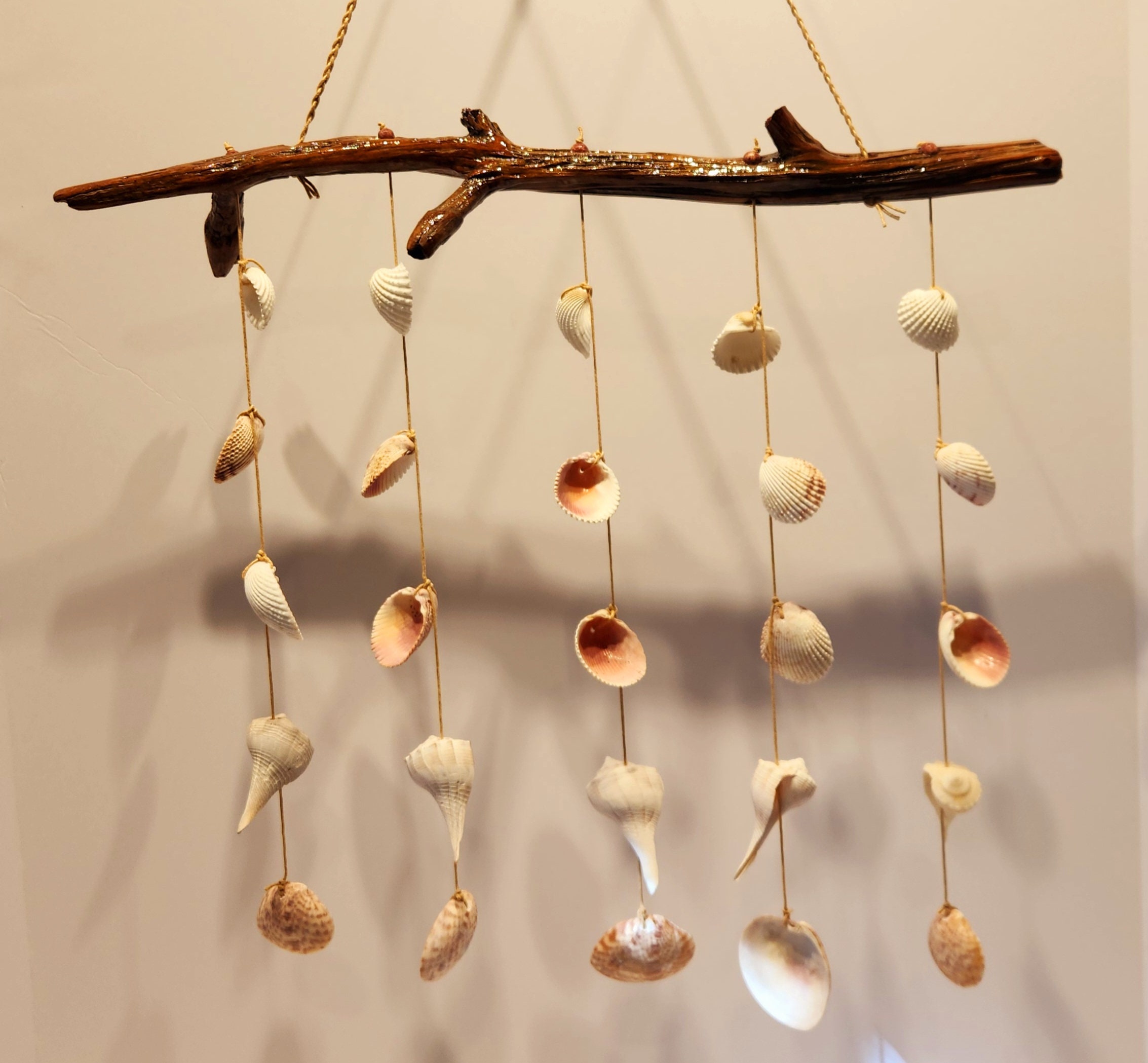 Handcrafted Well Made Sea Shell Wind Chime With a Stunning Lacquered ...