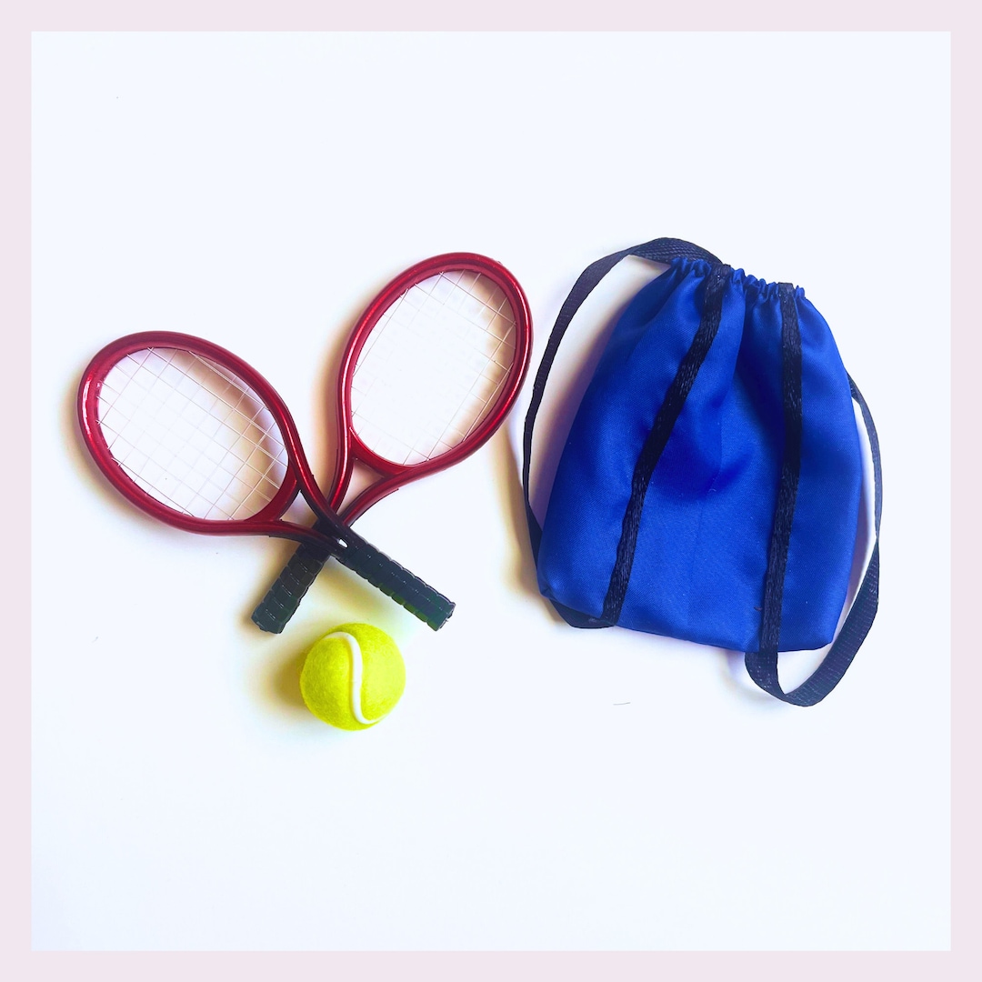 Dollhouse Mini Tennis Racket| Miniatures Scale Scenery | Tennis Bag ...