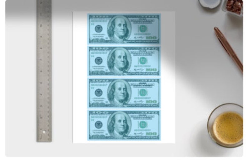 Printable Blue 100 Dollar Bill Placeholders Play Prop Money ...