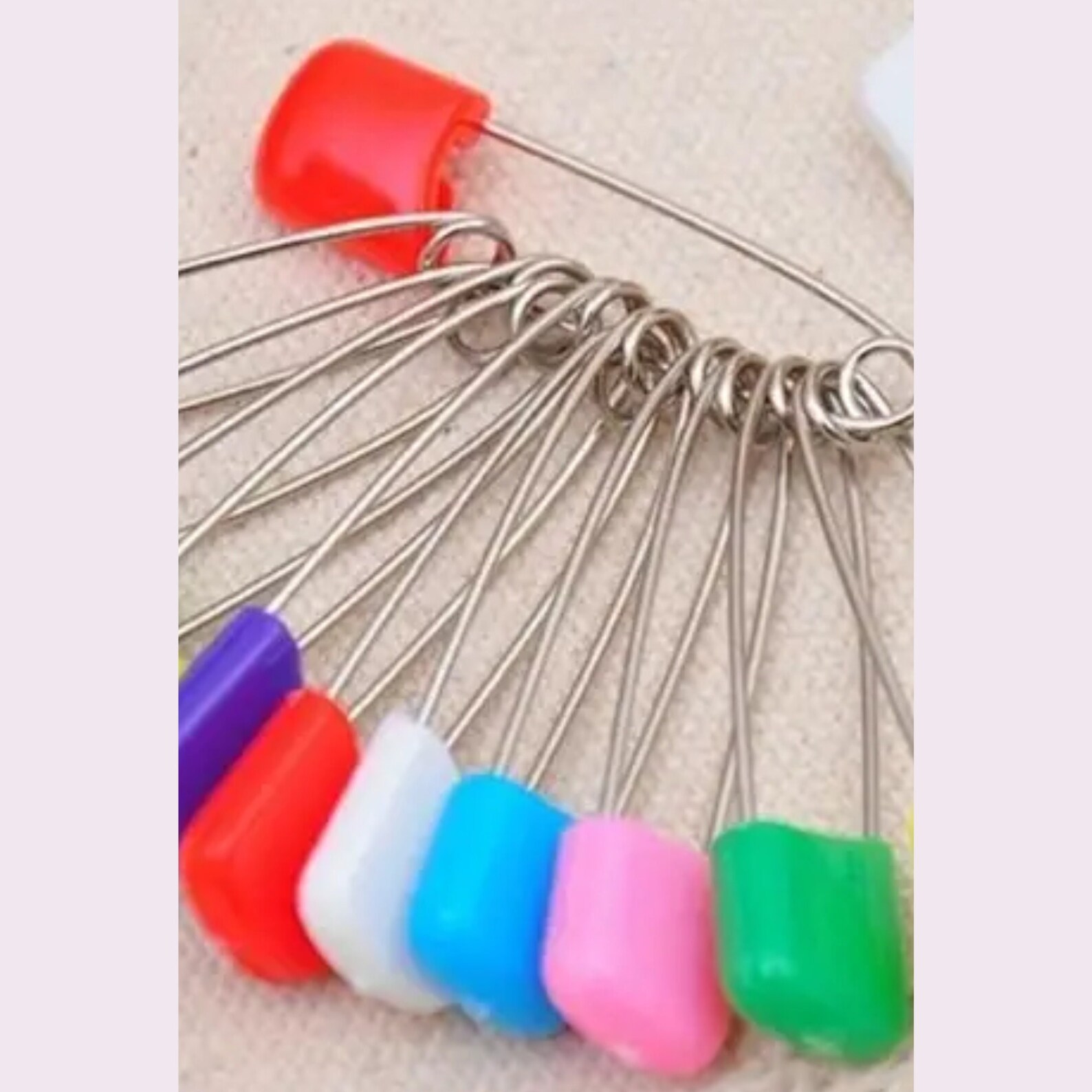 1.5 Inches | 30 Pieces | Colorful Stainless Steel Baby Infant Safety Pins | Diaper Nappy Pins ...