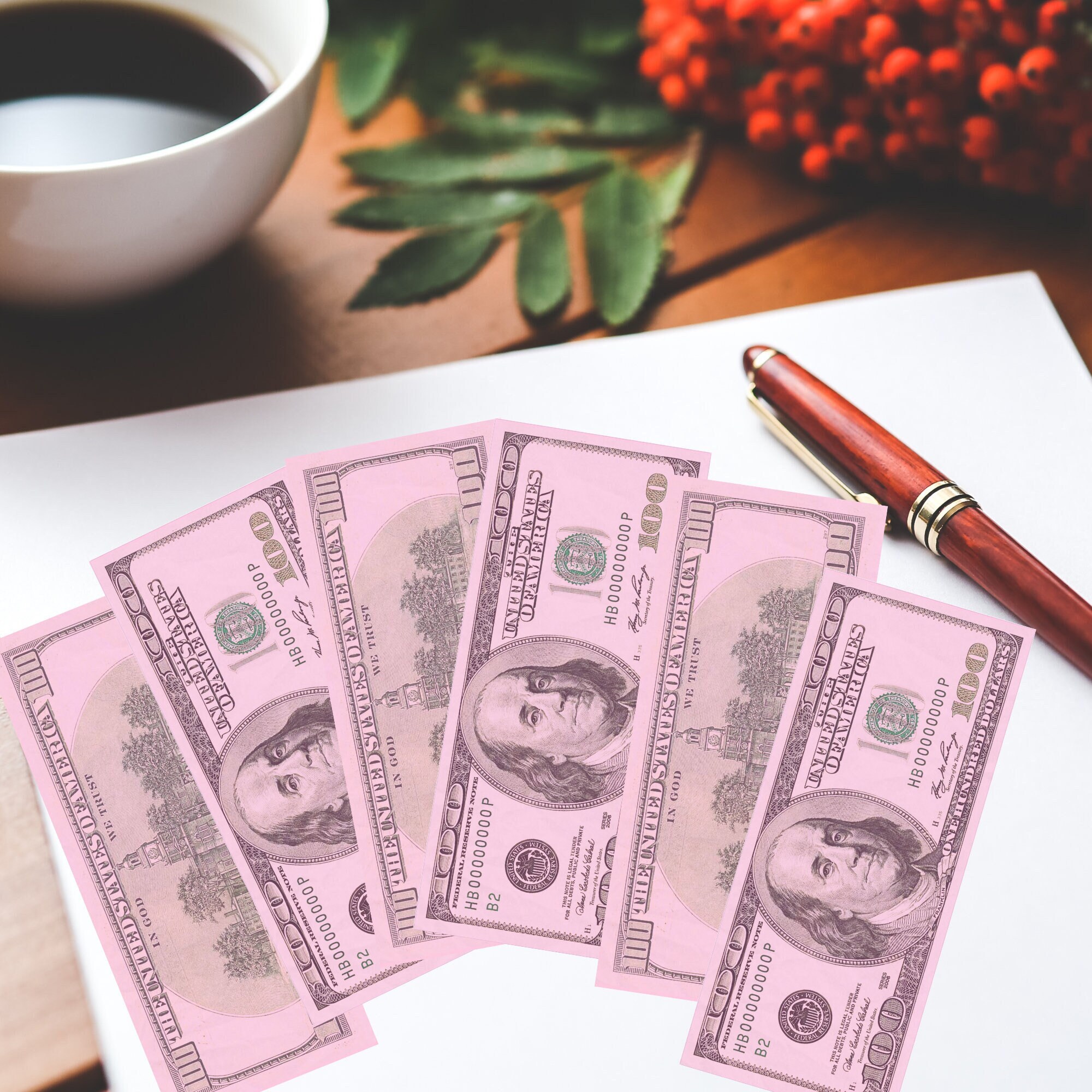 Printable Pink 100 Dollar Bill Placeholders Play Prop Money - Etsy