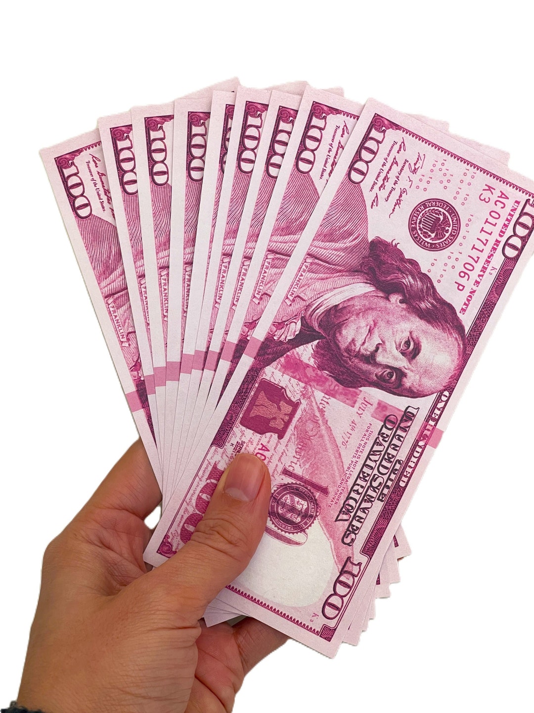 Pink 100 Dollar Bill Party Games Supplies | Play Prop Money ...