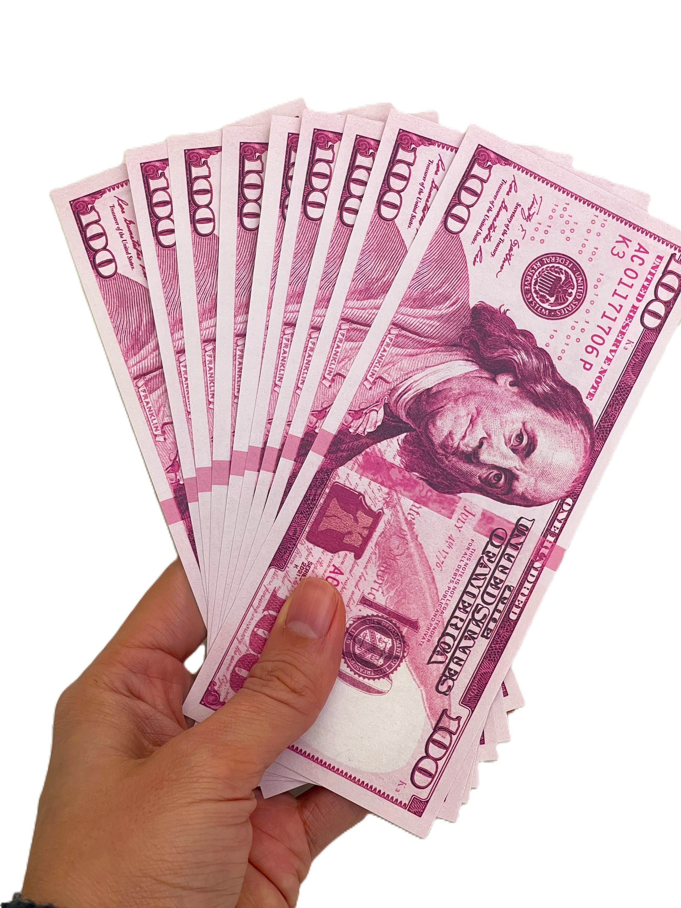 Pink 100 Dollar Bill Party Games Supplies | Play Prop Money ...