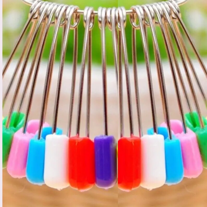 1.5 Inches | 30 Pieces | Colorful Stainless Steel Baby Infant Safety Pins | Diaper Nappy Pins ...