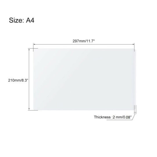 Clear Plastic Sheets | Size A4 | 2mm Thick | 210mm X 297mm | Craft ...