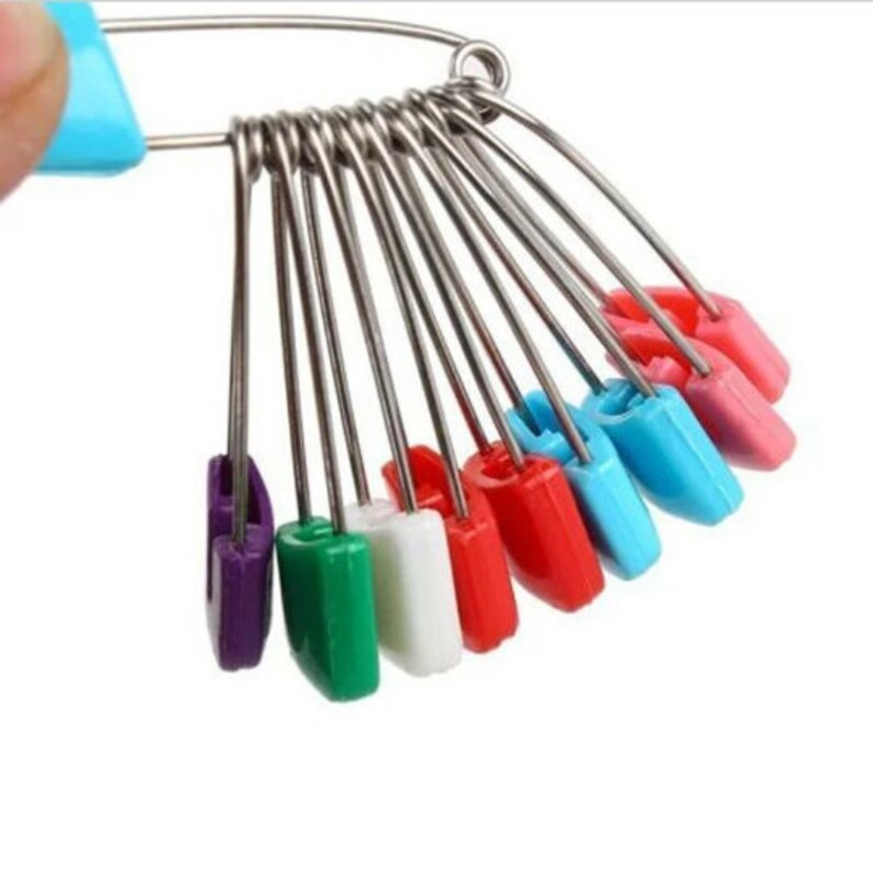 1.5 Inches | 30 Pieces | Colorful Stainless Steel Baby Infant Safety Pins | Diaper Nappy Pins ...