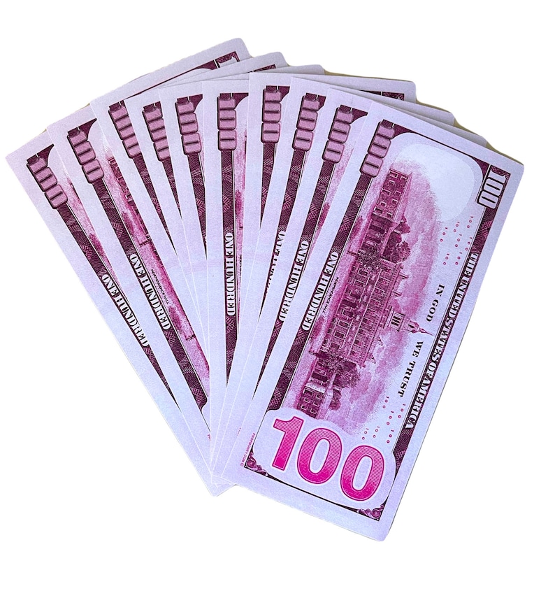 Pink 100 Dollar Bill Party Games Supplies | Play Prop Money ...