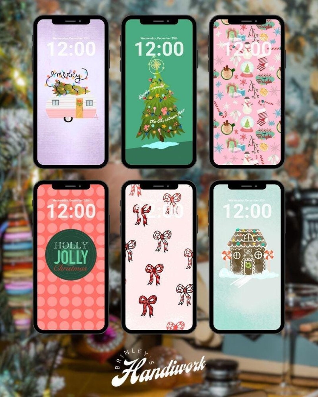Retro Christmas Wallpaper - Etsy