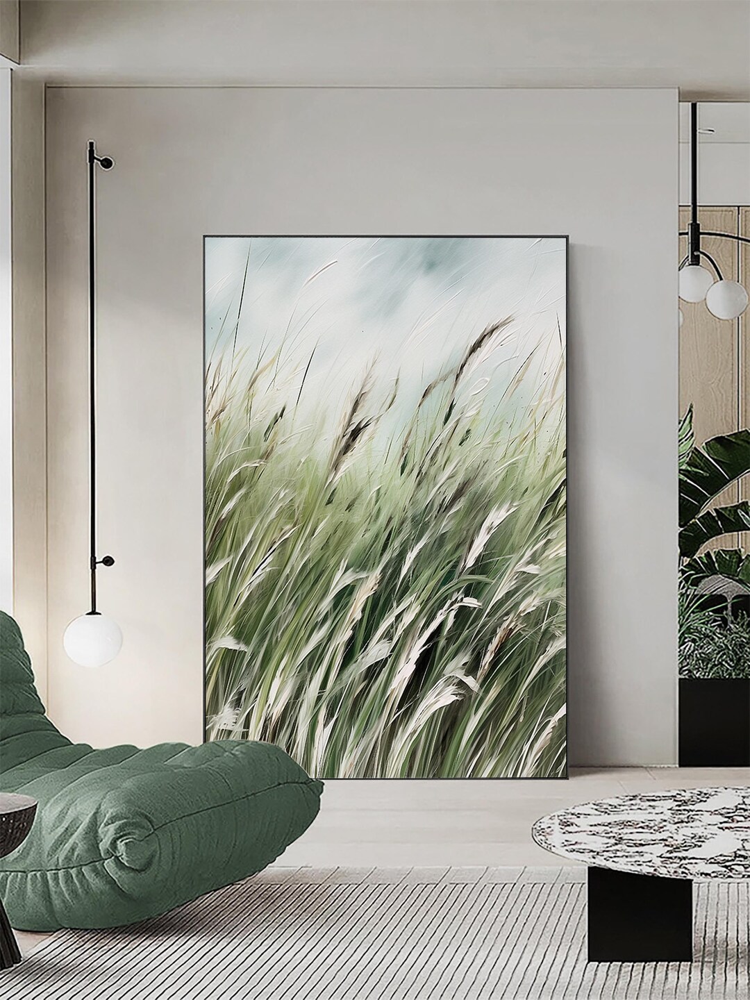 Green Wild Grass Painting on Canvas,grass Field Oil Painting,original ...