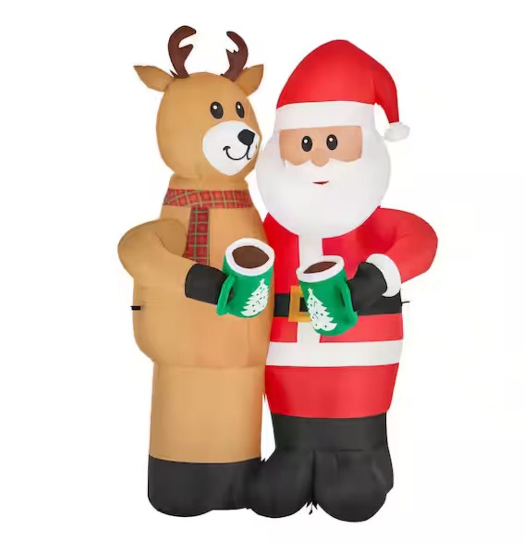 8 Ft. Giant-sized Animated LED Santa and Reindeer Cheers - Etsy