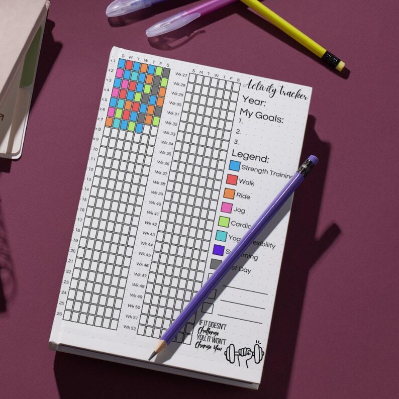 Printable Workout and Activity Tracker, Fitness Tracker, Workout Log ...