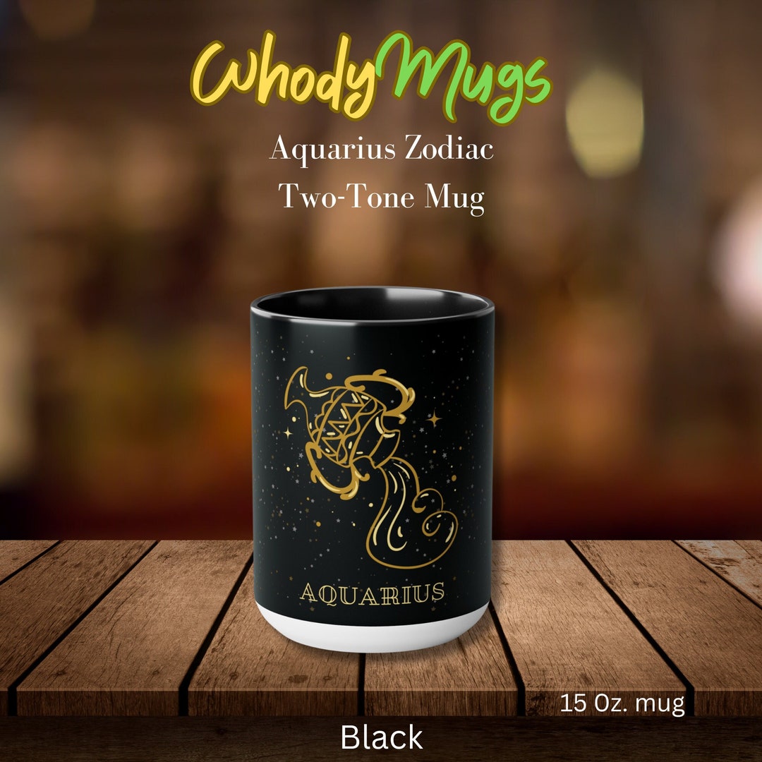 Aquarius Zodiac Mug, Two-tone Coffee Mug (15oz) - Etsy