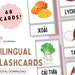 Fruits and Veggies Bilingual Flash Card Set 68 Cards English ...