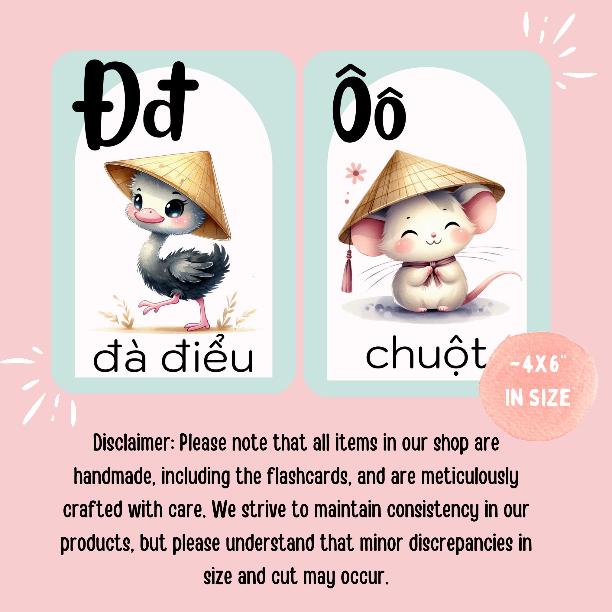 Vietnamese Alphabet Flashcards With Adorable Animals - Larger Size ...