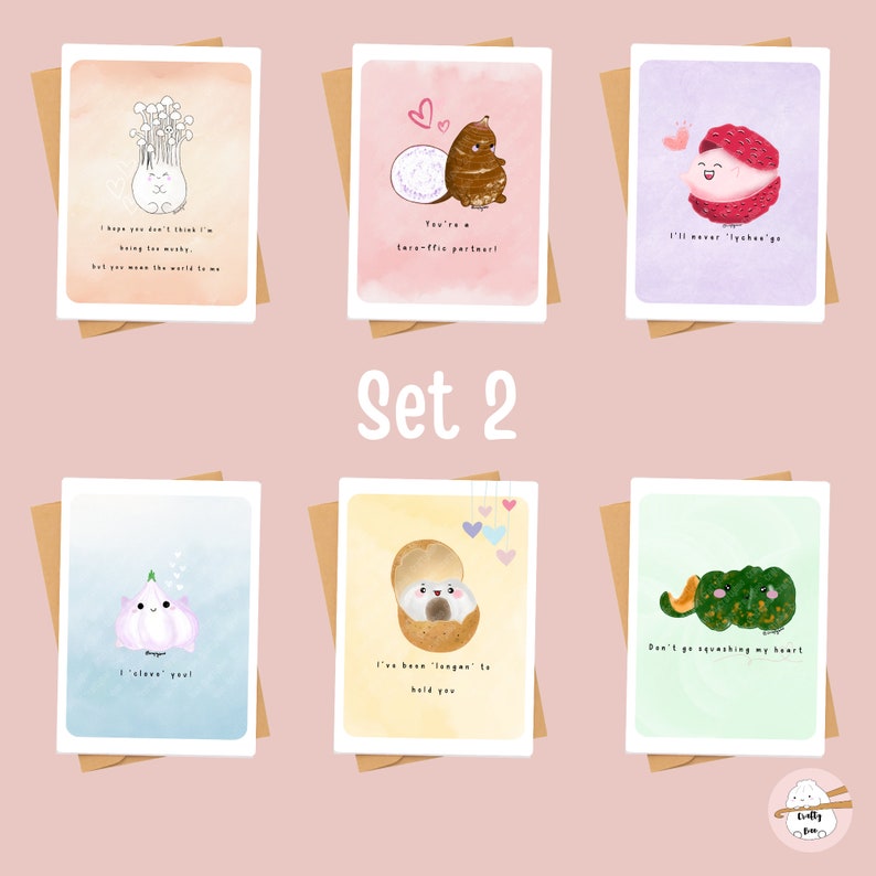 Adorable Kawaii Taro English Pun Card Punny Valentine's Day Greeting ...