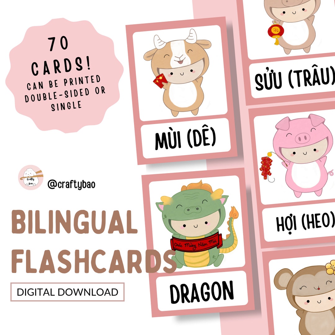 Digital Download |tet/lunar New Year Flashcards Set - Bilingual ...