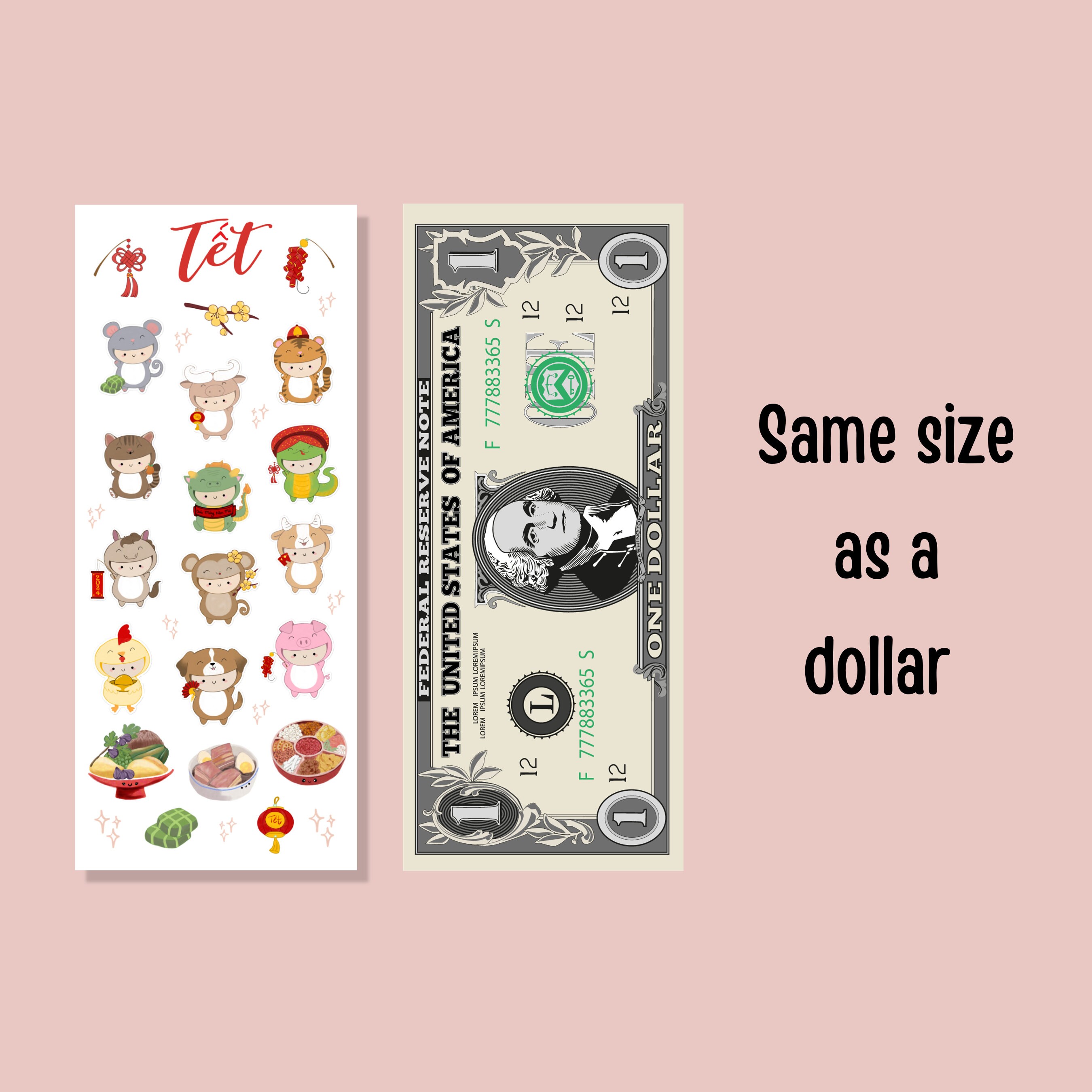 Li Xi lucky Envelope Stuffers Perfectly Sized Sticker Sheet and Cute ...