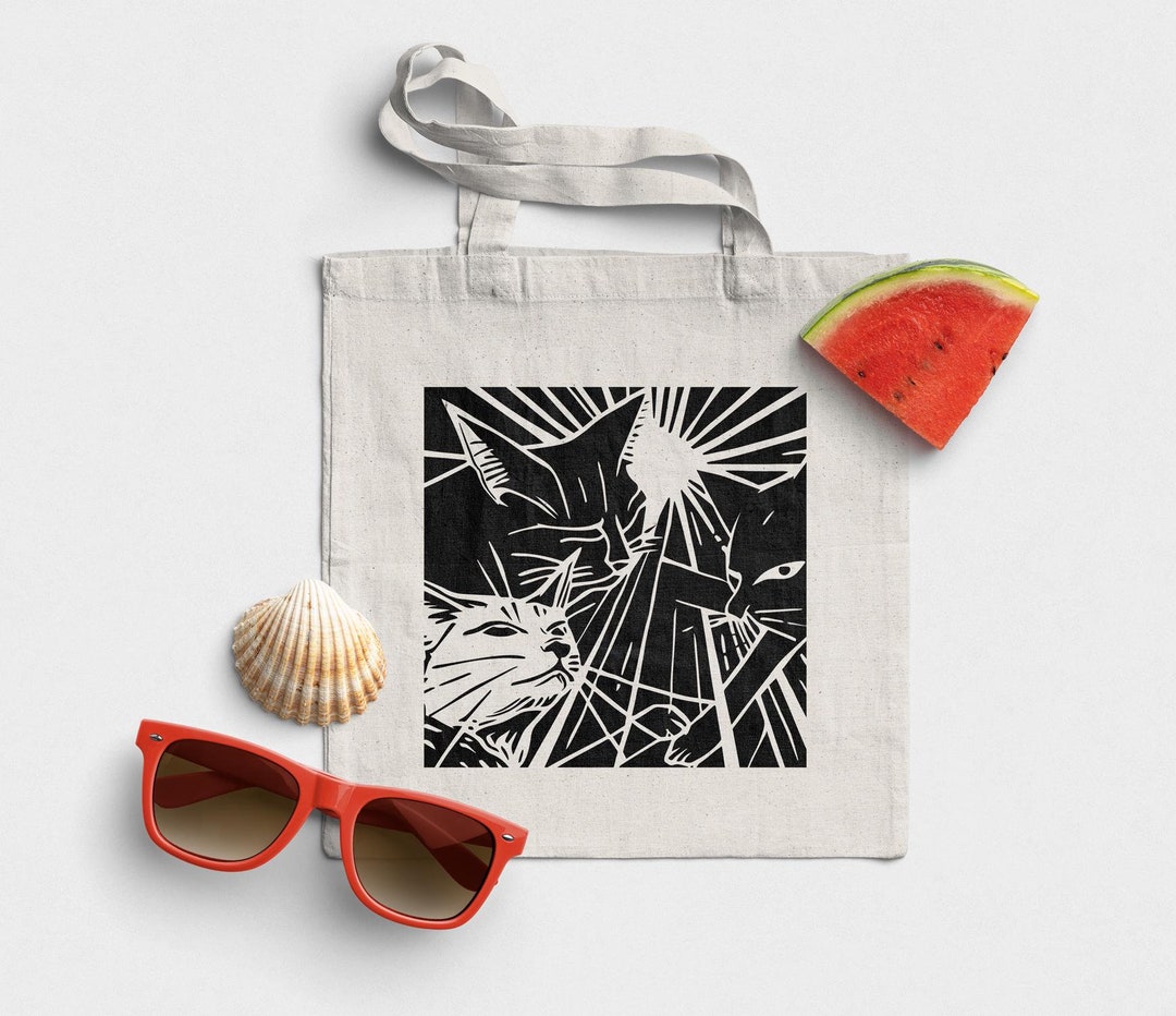 Three Cats Intricate Linocut Design / Woodblock Carving | DIY Printing ...