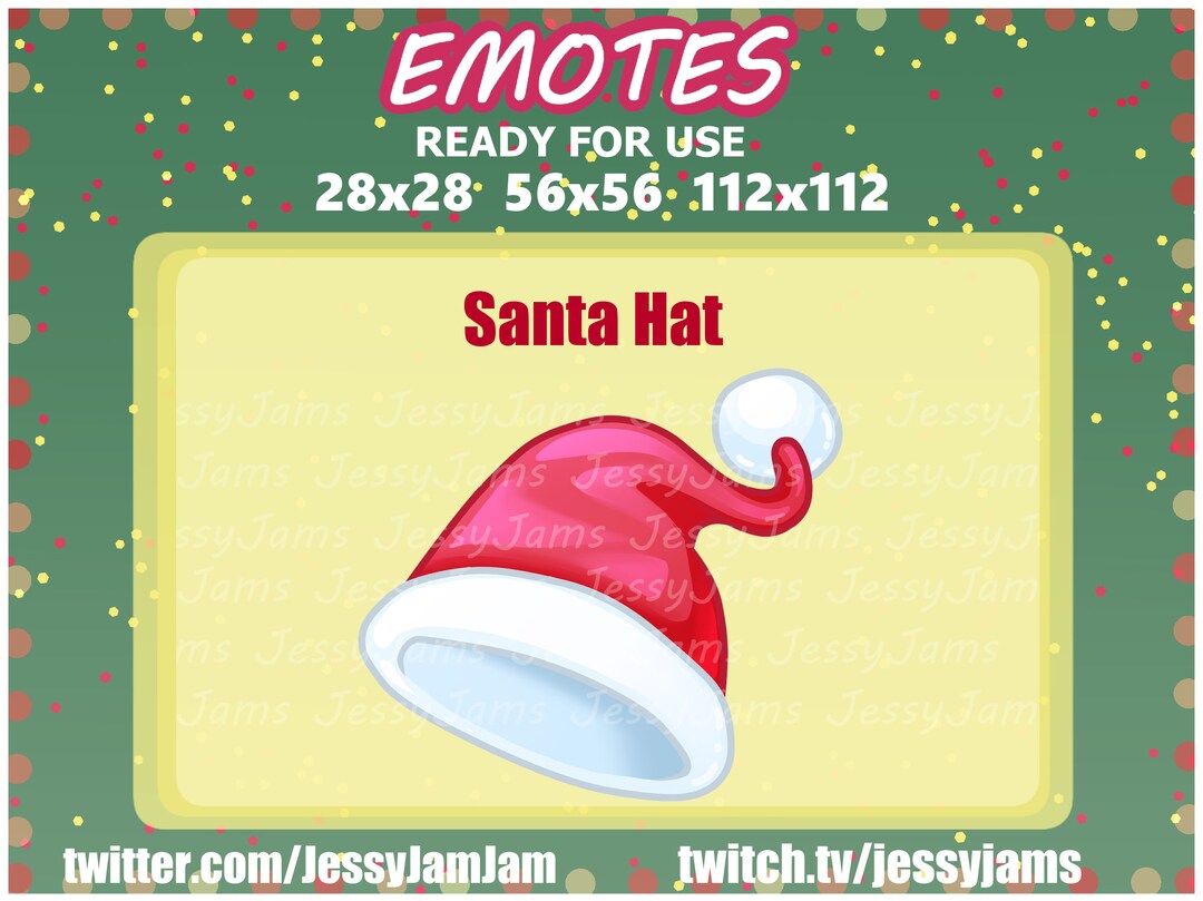 Christmas Festive Red Santa Hat Emote - Twitch Emote - Discord Youtube ...