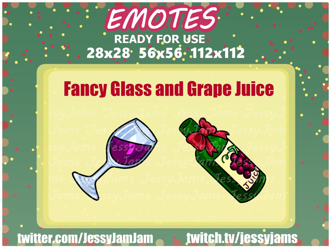 Christmas Festive Wine and Glass Emotes Twitch Emote Discord Youtube ...