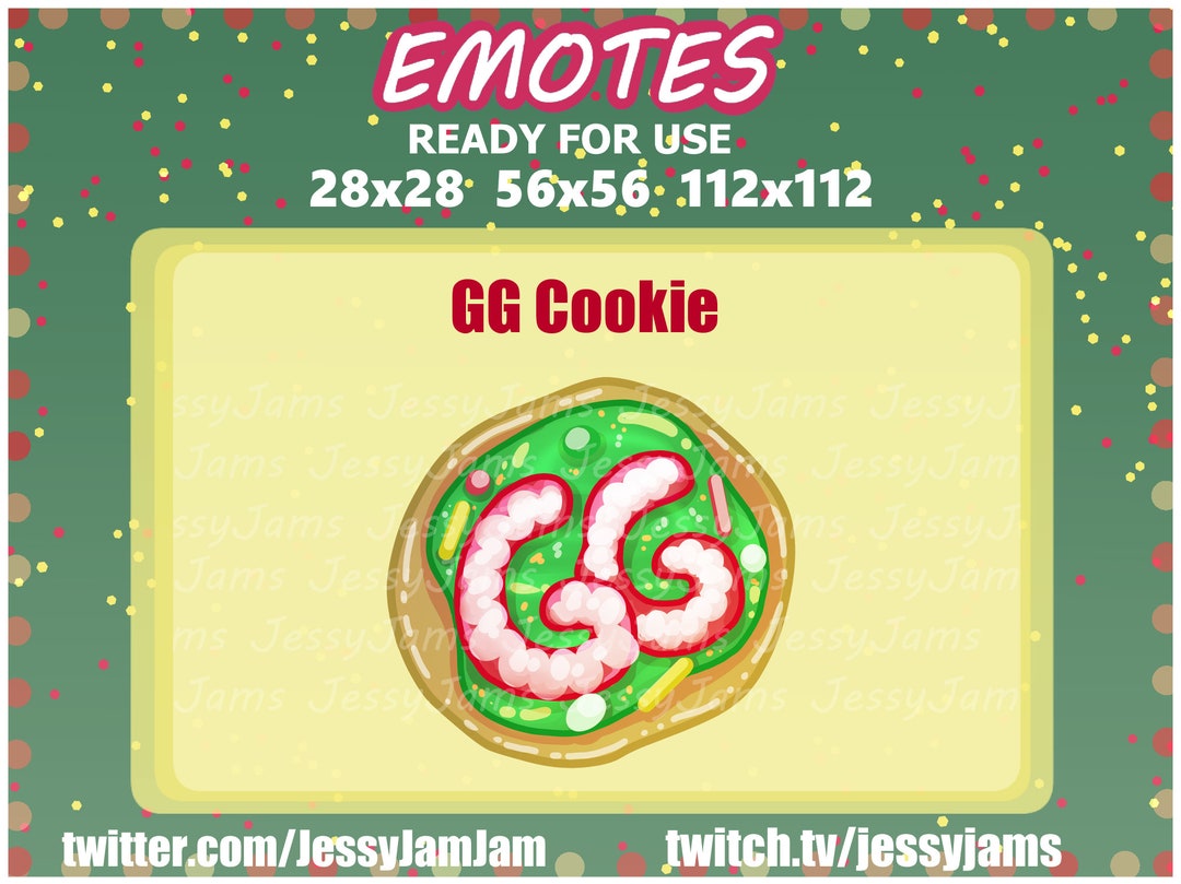 Christmas Festive GG Cookie Emote - Twitch Emote - Discord Youtube ...