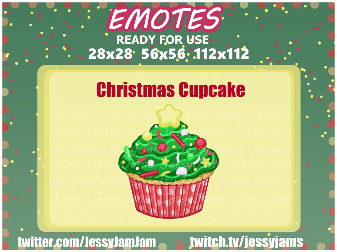 Christmas Festive Cupcake Emote - Twitch Emote - Discord Youtube ...