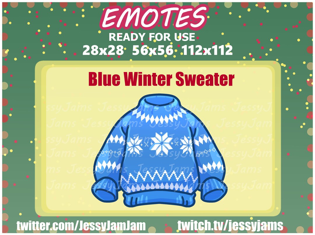 Christmas Crying Blue Snowflake Sweater Emote - Twitch Emote - Discord ...