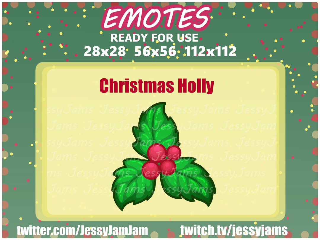 Christmas Festive Holly Emote - Twitch Emote - Discord Youtube ...