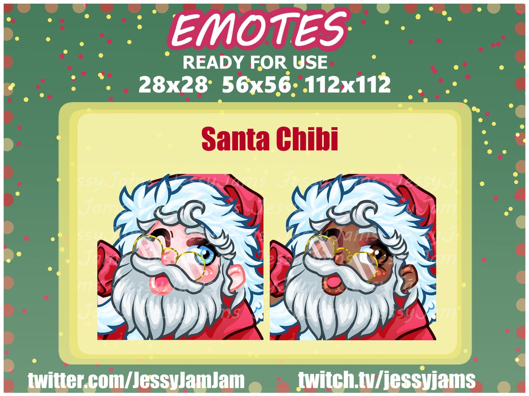 Festive Christmas Chibi Santa Emotes (set of 2) Twitch Discord Youtube ...