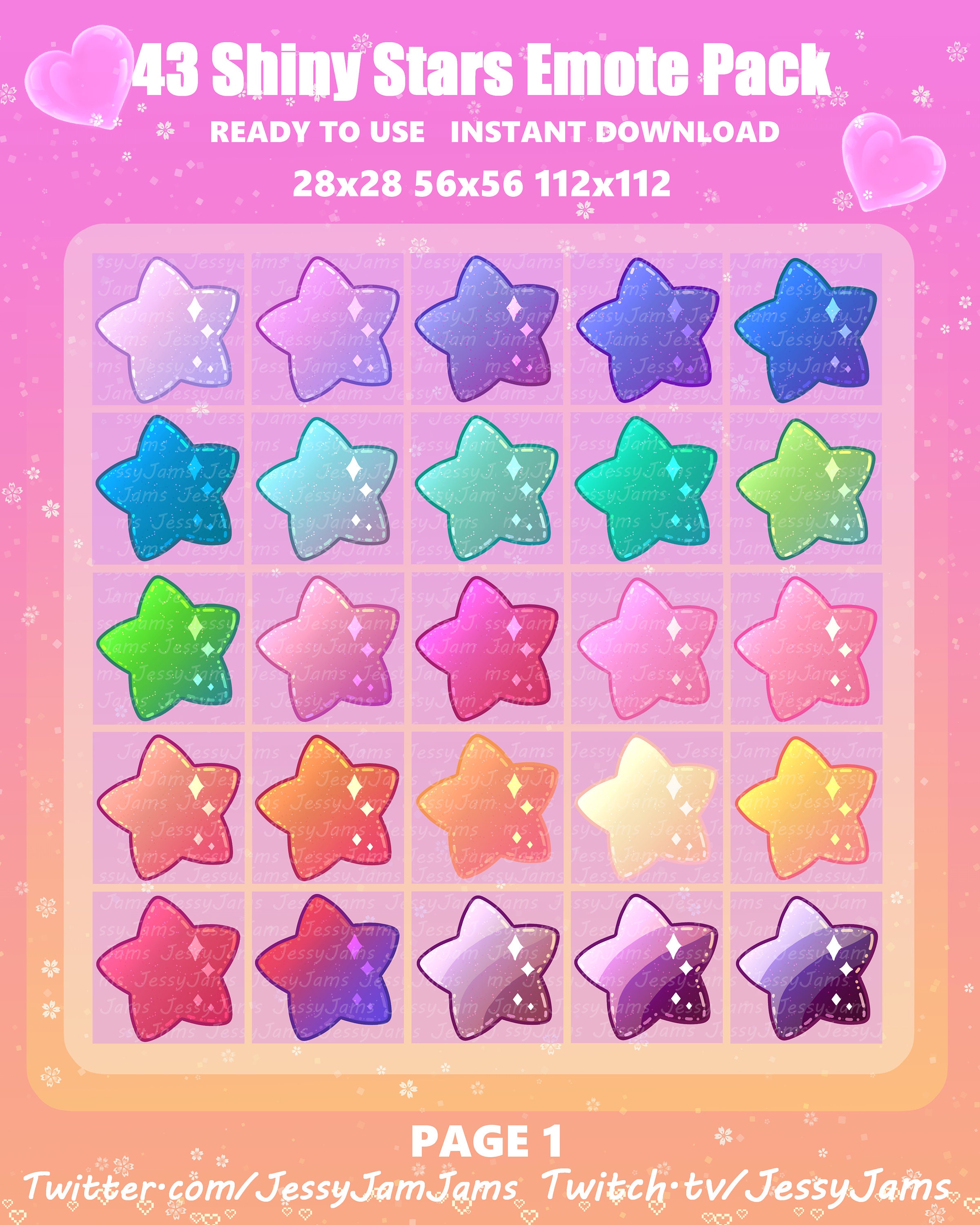 Magical Shiny Star Emote Pack (set of 43) - Twitch Discord Youtube ...