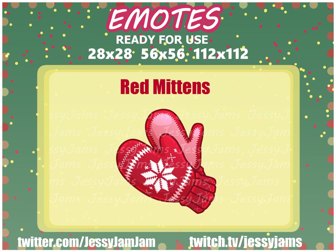 Christmas Festive Red Mittens Emote - Twitch Emote - Discord Youtube ...