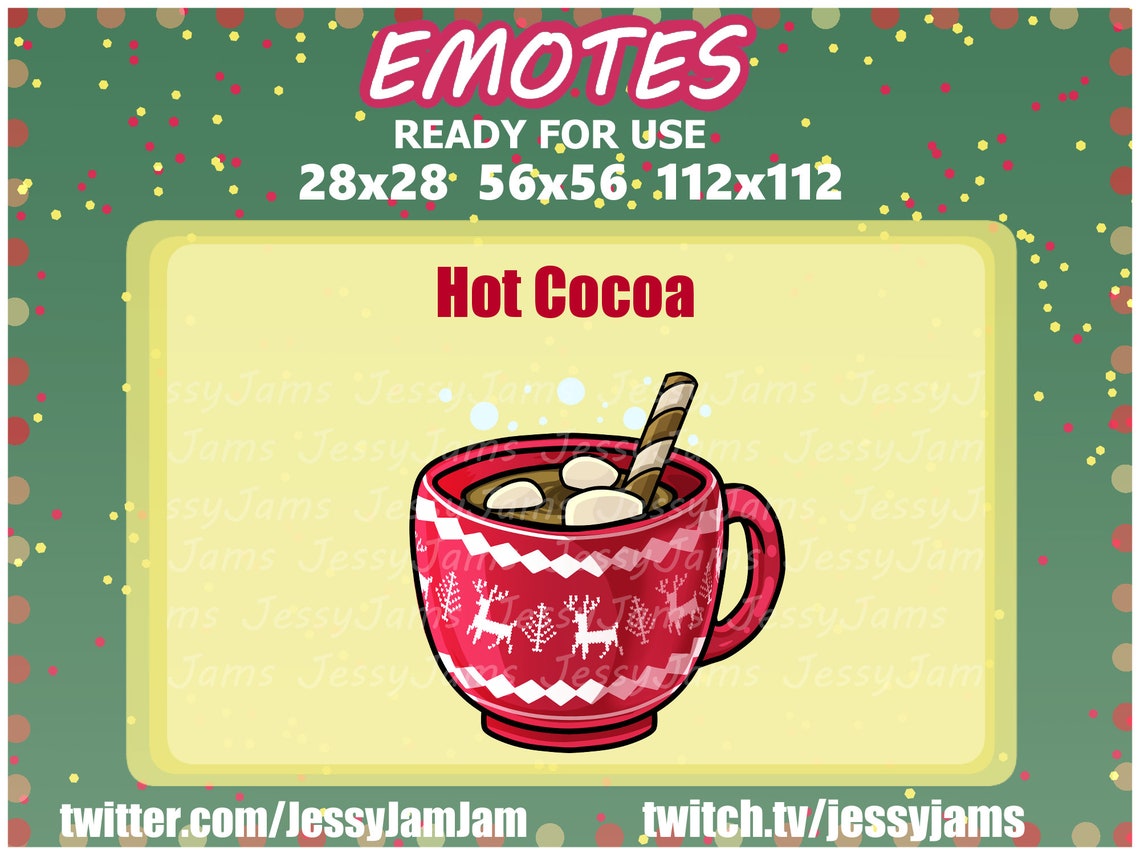 Christmas Festive Hot Cocoa Emote - Twitch Emote - Discord Youtube ...