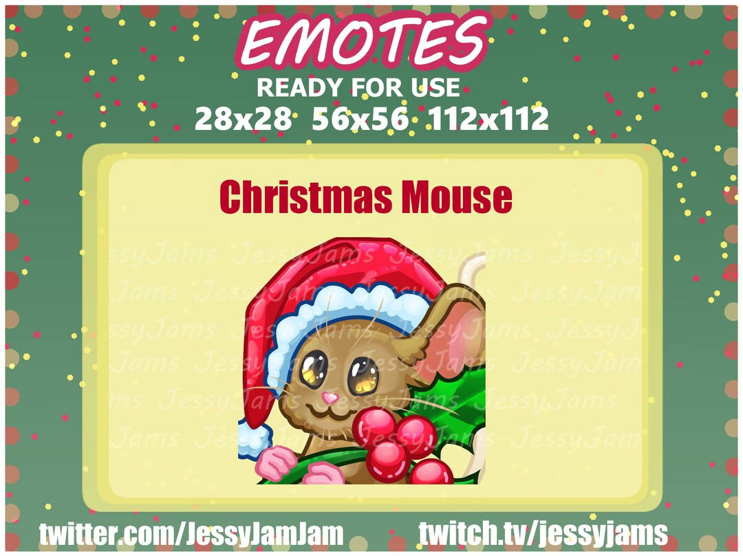Christmas Festive Santa Mouse Emote - Twitch Emote - Discord Youtube ...