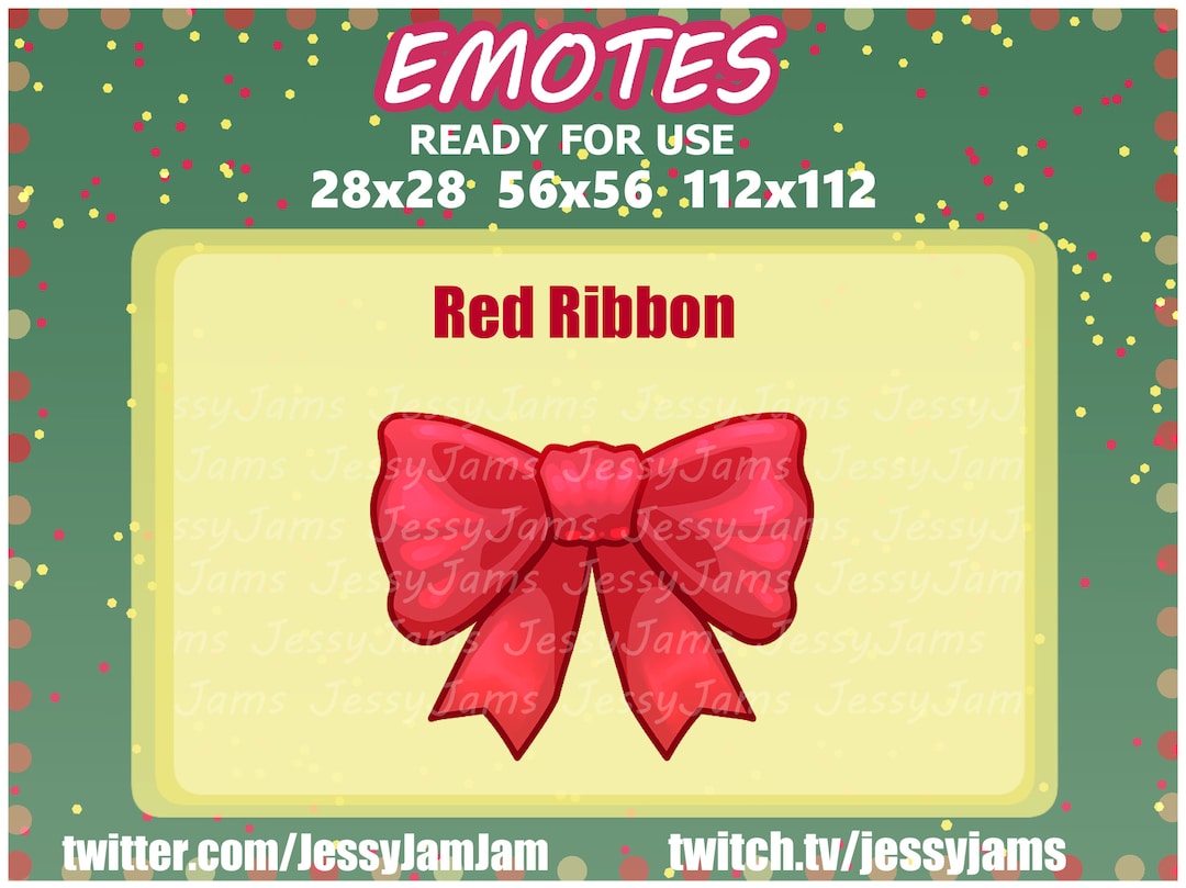 Christmas Festive Shiny Red Ribbon Bow Emote - Twitch Emote - Discord ...