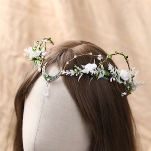Woodland Wedding Tiara: Fairy Flower Crown With Moon - Etsy