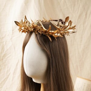 Antler Crown Gold Laurel Leaf Headband Men Elf Fantasy Wedding Circlet ...