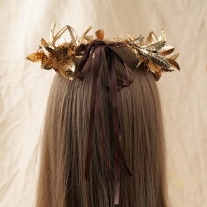 Antler Crown Gold Laurel Leaf Headband Men Elf Fantasy Wedding Circlet ...