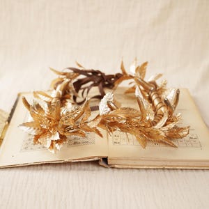 Antler Crown Gold Laurel Leaf Headband Men Elf Fantasy Wedding Circlet ...