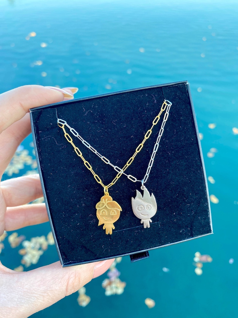 Fireboy and Watergirl Necklace, Couple Necklace, BFF Necklace ...