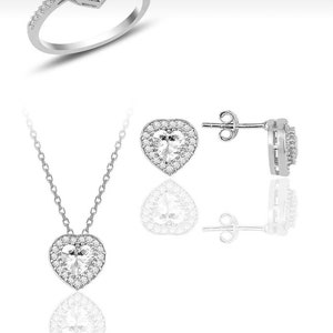 Pandora Heart Necklace Set, Pink Pandora Heart Set, Pink Necklace ...